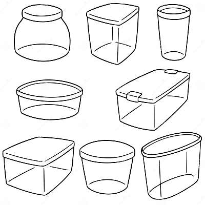 Vector Set of Plastic Container Stock Vector - Illustration of ...