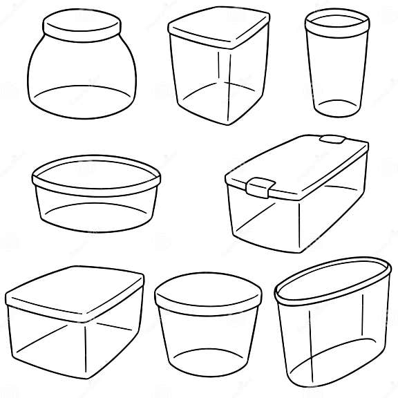 Vector Set of Plastic Container Stock Vector - Illustration of ...