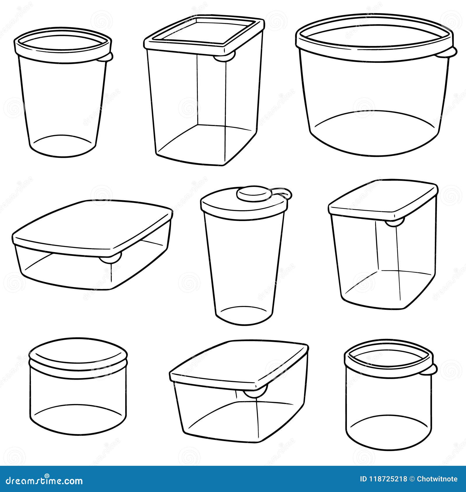 Vector Set of Plastic Container Stock Vector - Illustration of carry ...