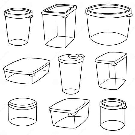 Vector Set of Plastic Container Stock Vector - Illustration of carry ...