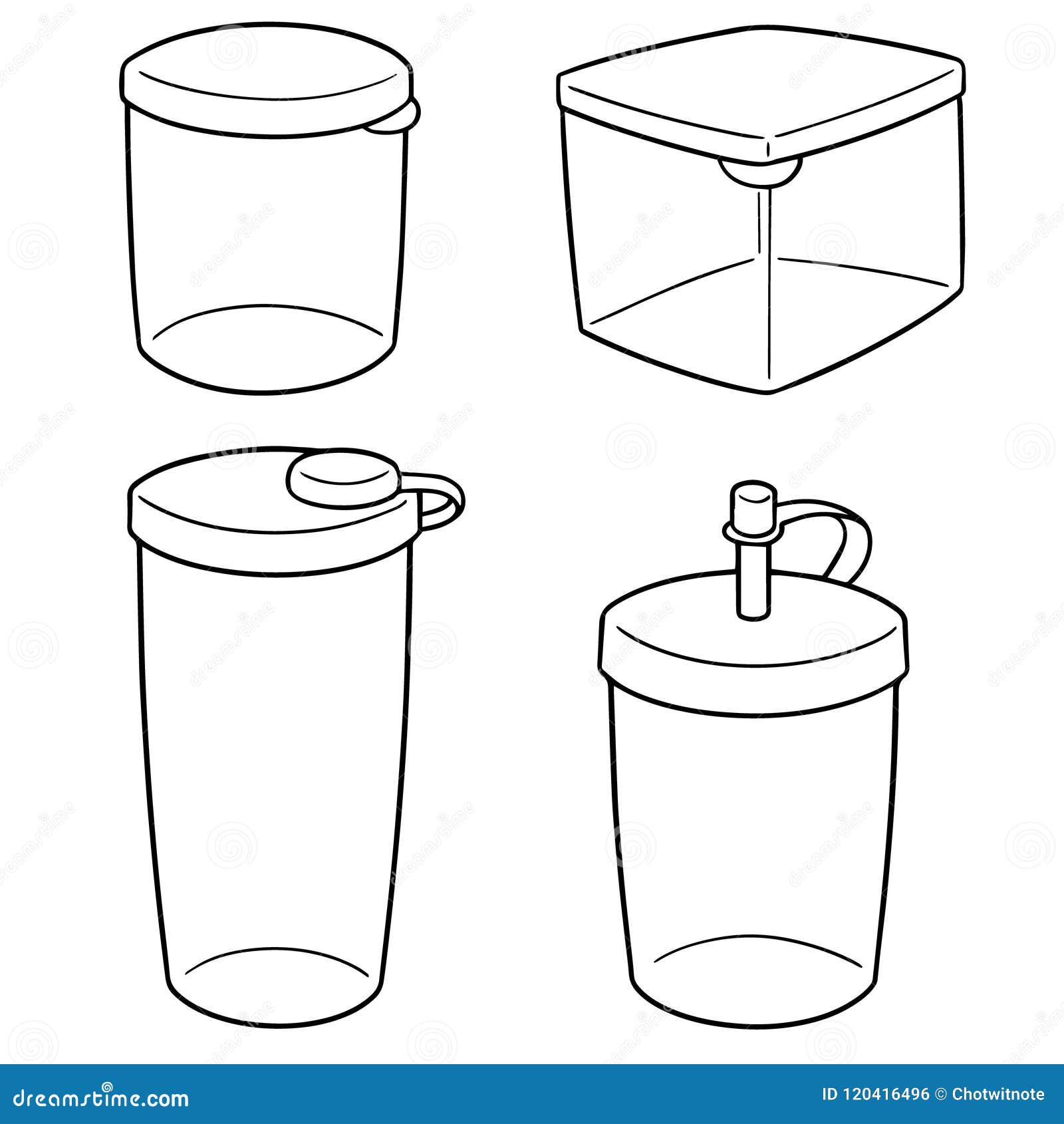 Vector Set of Plastic Container Stock Vector - Illustration of decor ...