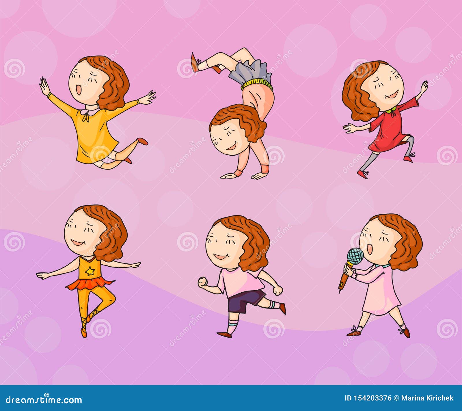 Vector Set of Playing Creative Children in Doodle Style, Kids Drawing ...