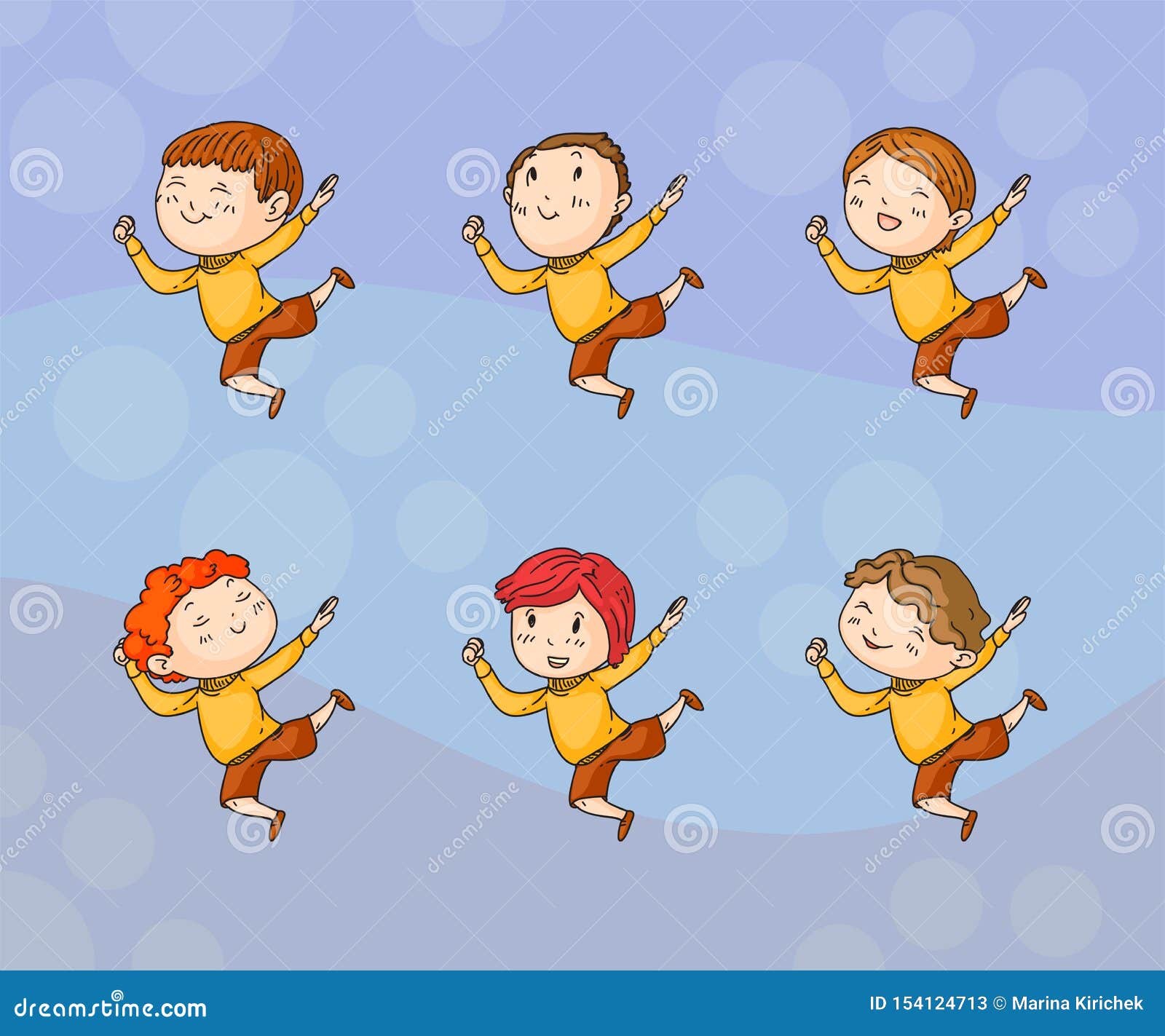 Vector Set of Playing Creative Children in Doodle Style, Kids Drawing ...