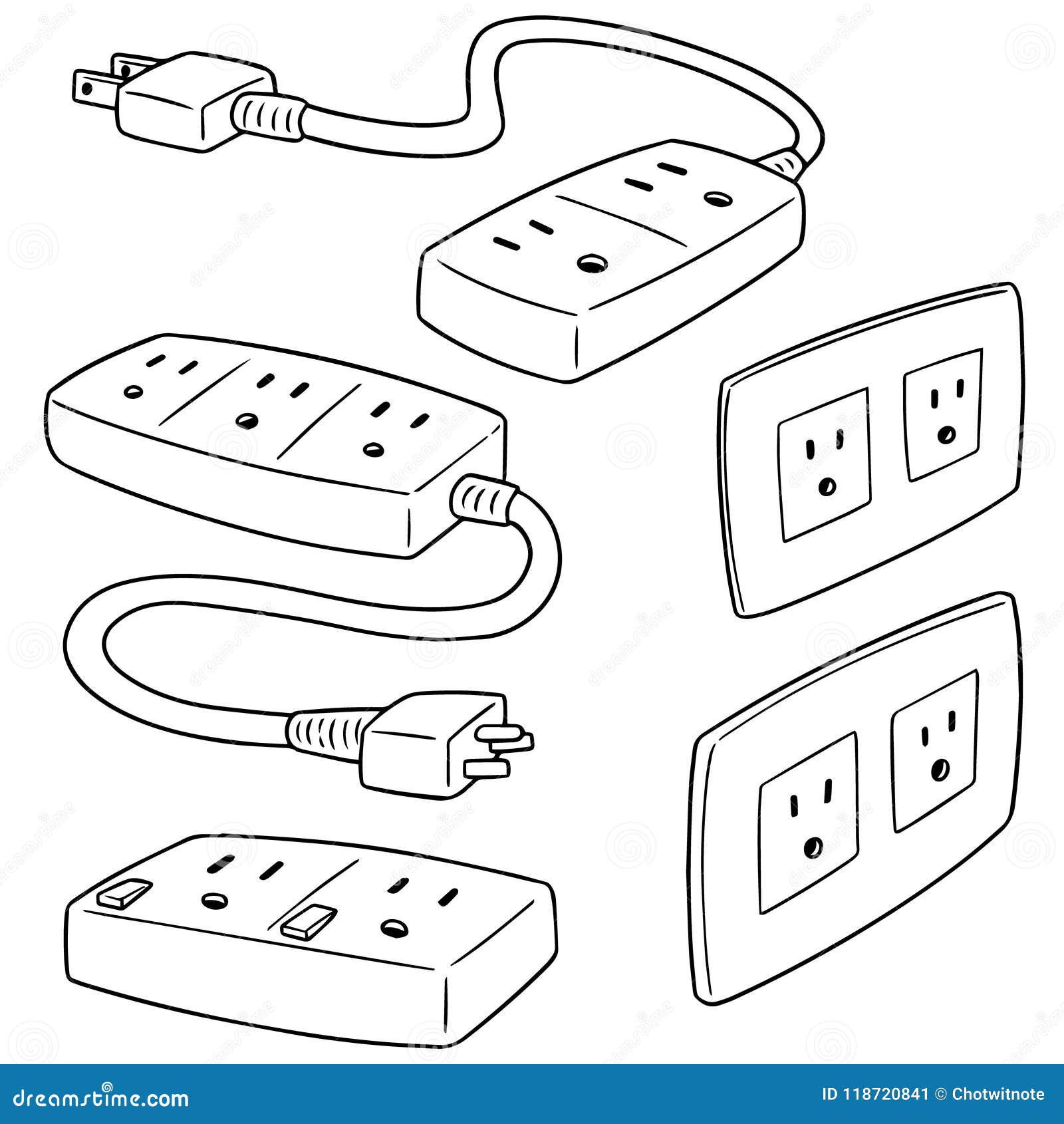 Vector set of plugs stock vector. Illustration of deco - 118720841