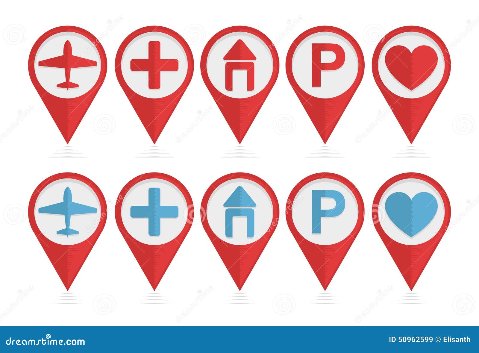 Vector Set of Pointers with Icons Stock Illustration - Illustration of ...