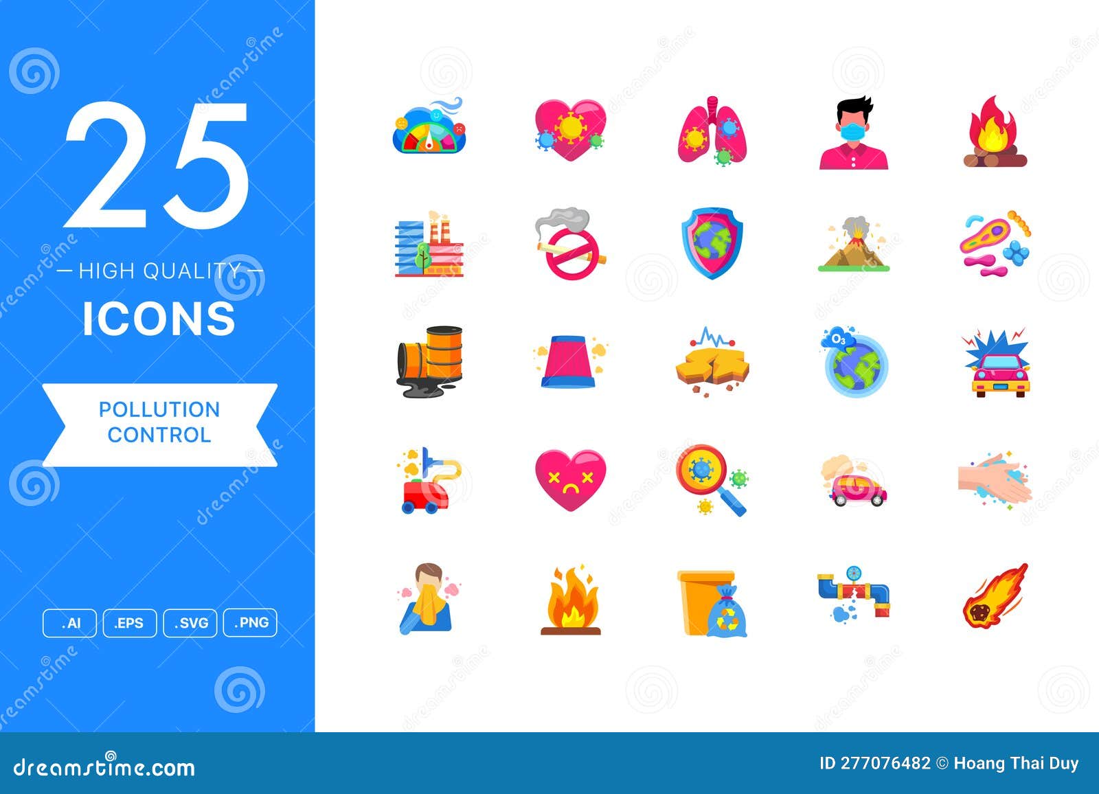 Vector Set of Pollution Control Icons Stock Vector - Illustration of ...