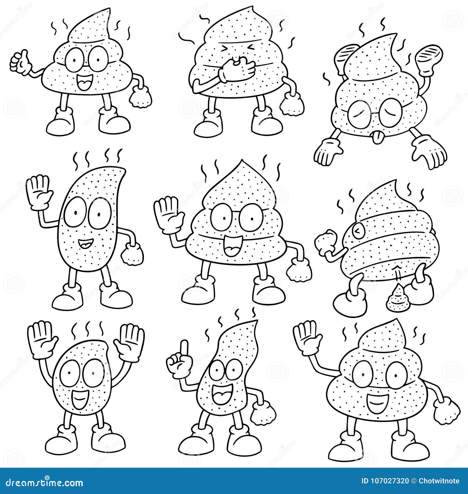 Poop Hand Lettering In Doodle Cartoon Style Isolated On White ...