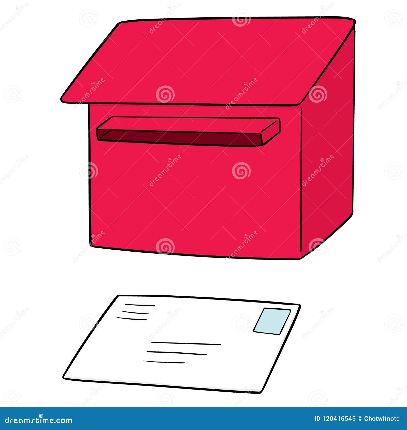 Vector Set of Postbox and Envelope Stock Vector - Illustration of ...