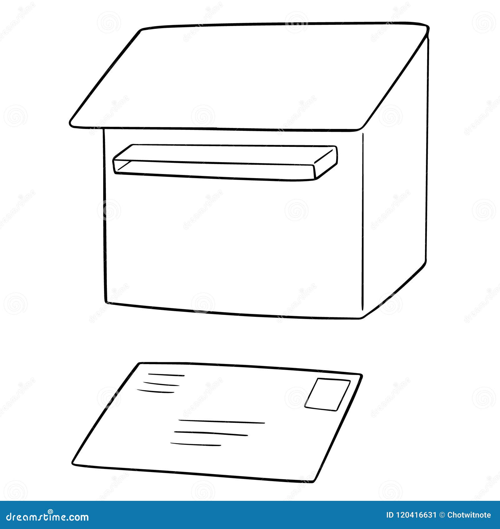 Vector Set of Postbox and Envelope Stock Vector - Illustration of ...