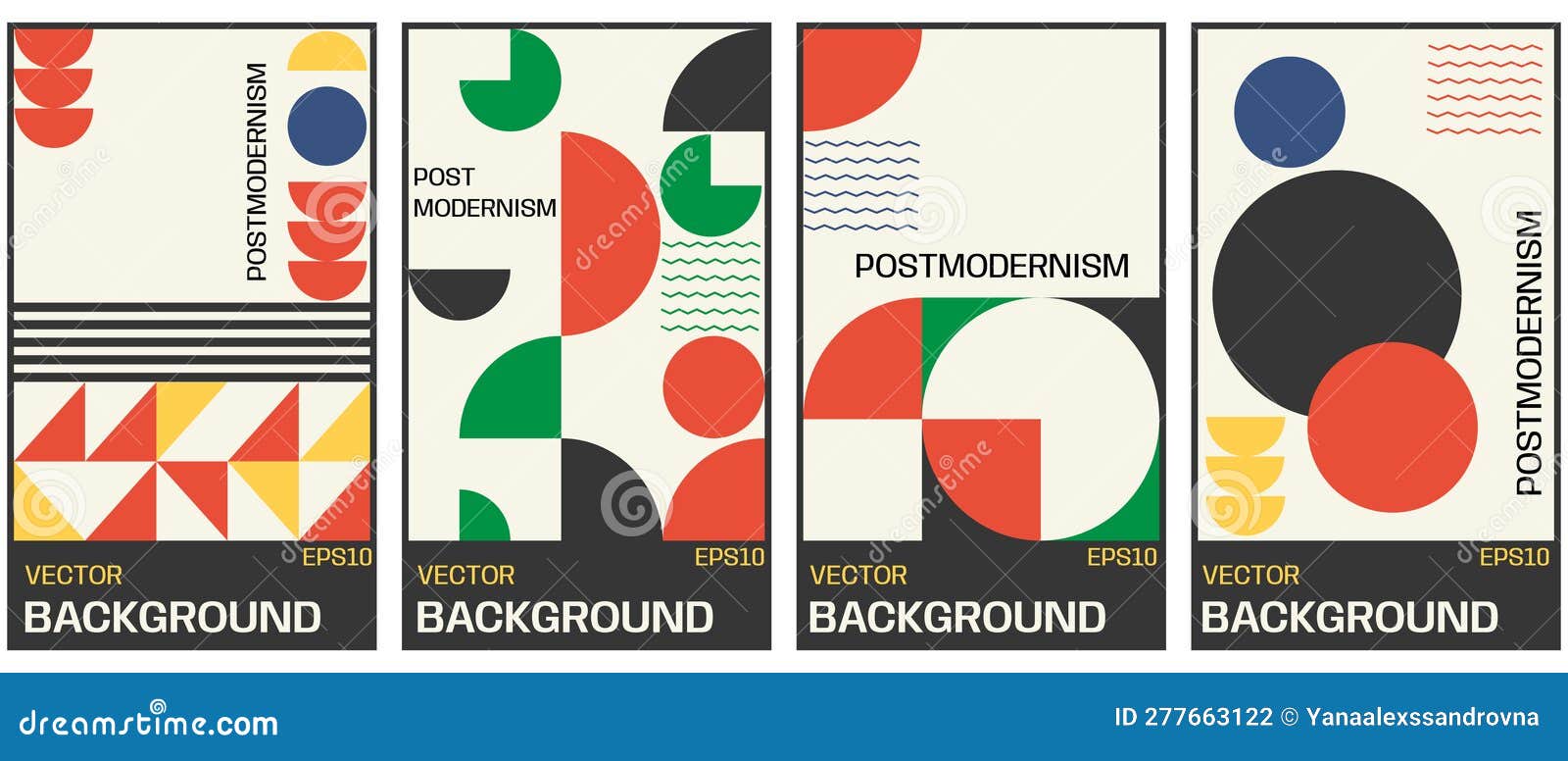 Vector Set of Postmodern Vertical Poster.Abstract Geometric Backgrounds ...