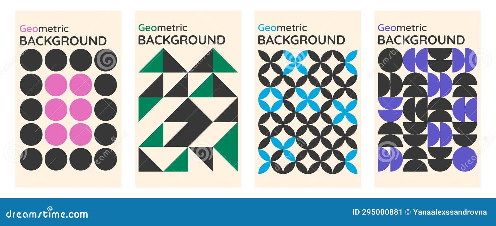 Vector Set of Postmodern Vertical Poster. Abstract Geometric ...