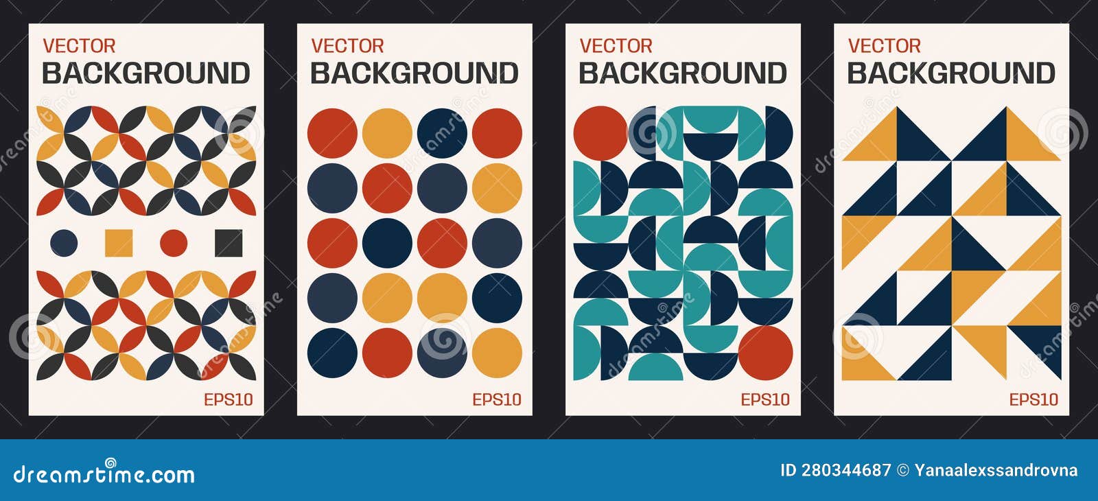 Vector Set of Postmodern Vertical Poster.Abstract Geometric Backgrounds ...