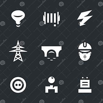 Vector Set of Power Bridge Icons. Stock Vector - Illustration of ...