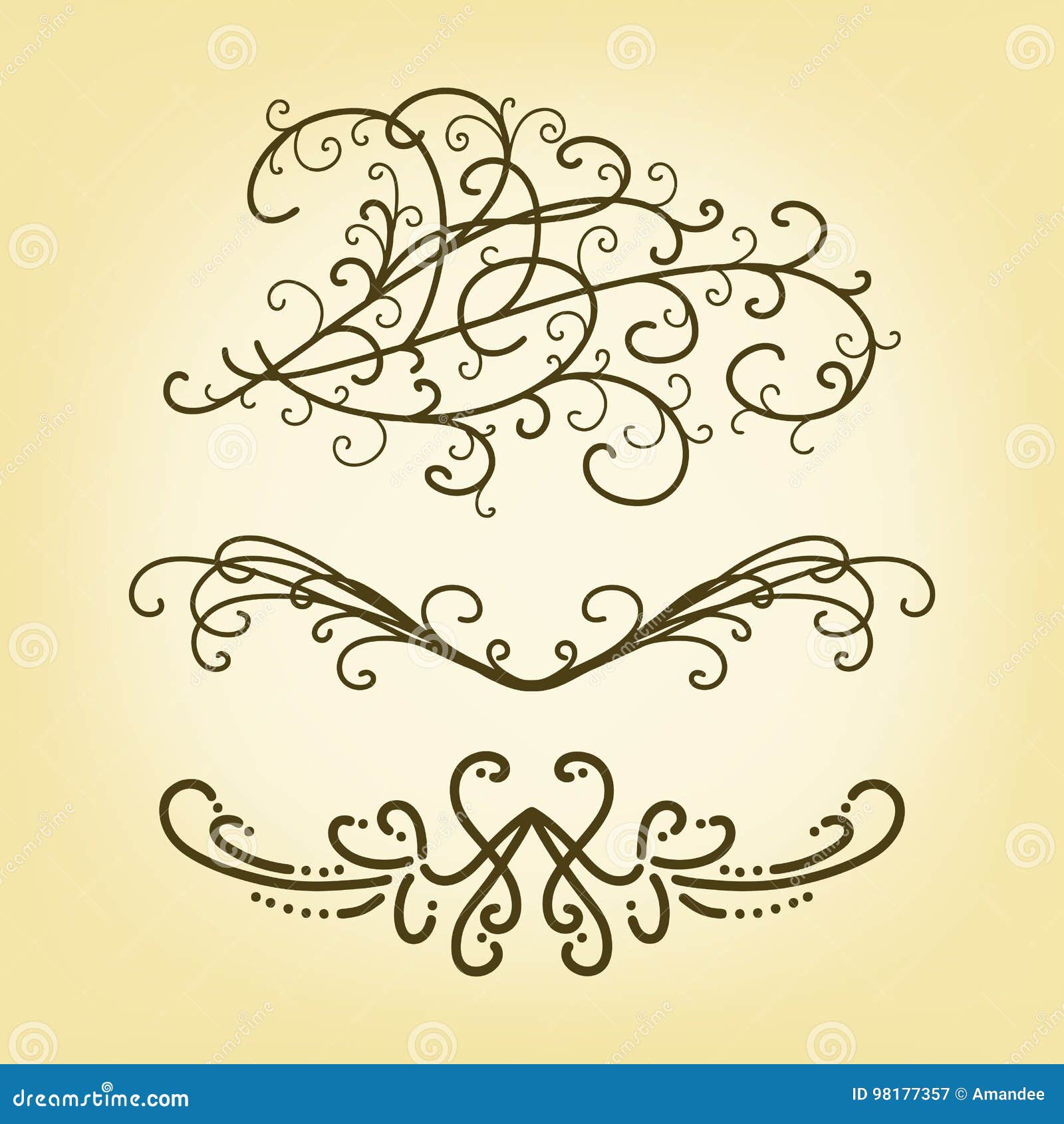 Vector Set Of Pretty Border Or Underline Design Elements Or Paragraph ...
