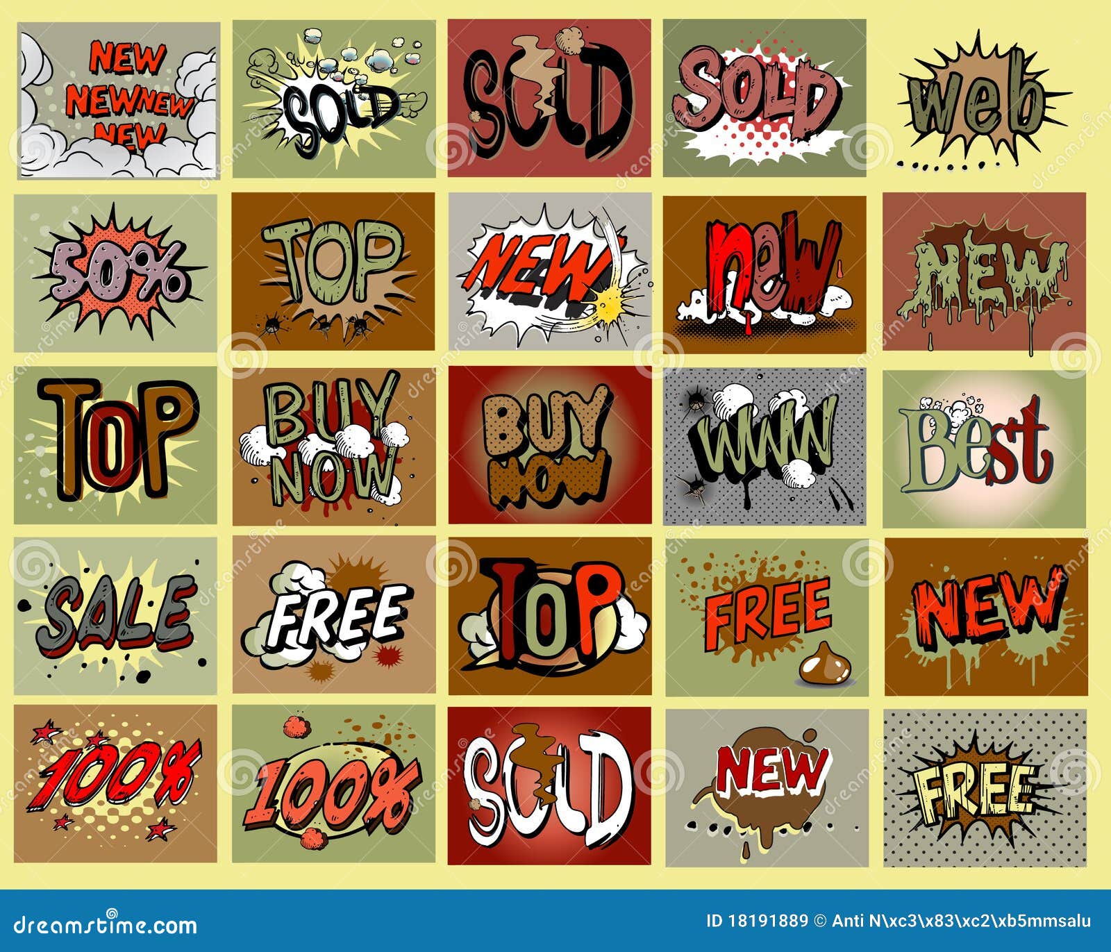 Vector set of price tags stock vector. Illustration of message - 18191889