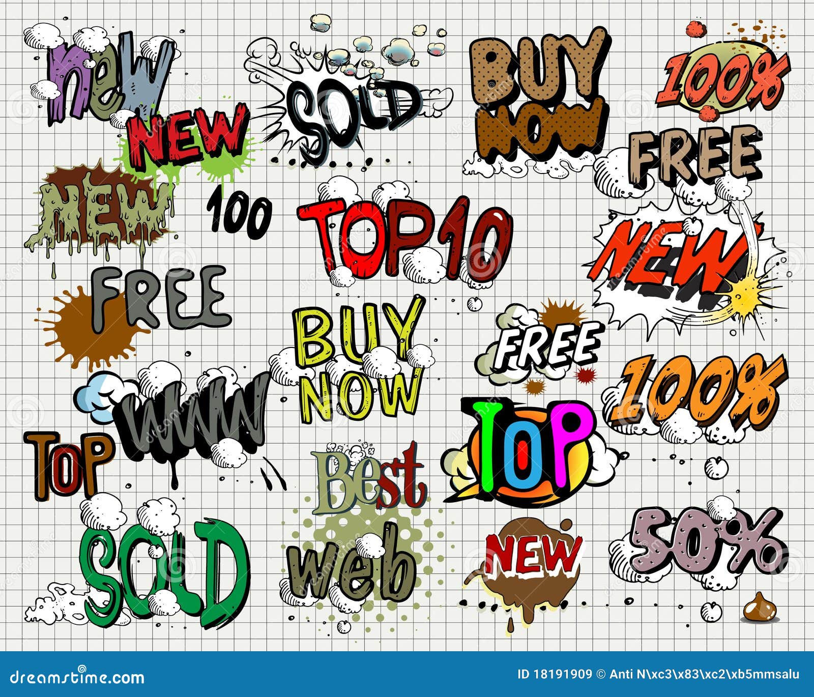 Vector set of price tags stock vector. Illustration of button - 18191909