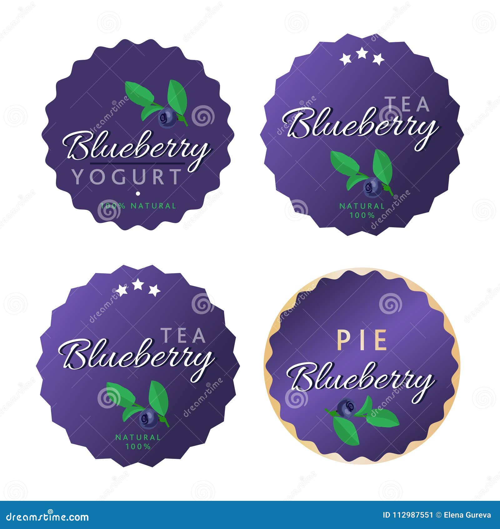 Vector Set of Product Labels. Blueberry Template for Food Packaging ...