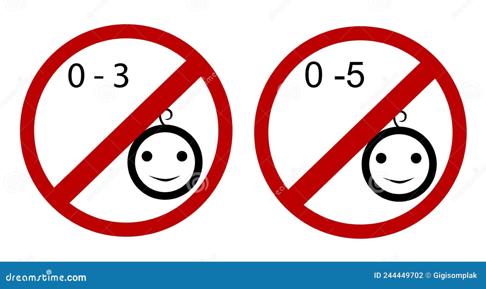 Simple Vector Set Prohibited Sign, Not Suitable for Children Under 3 ...