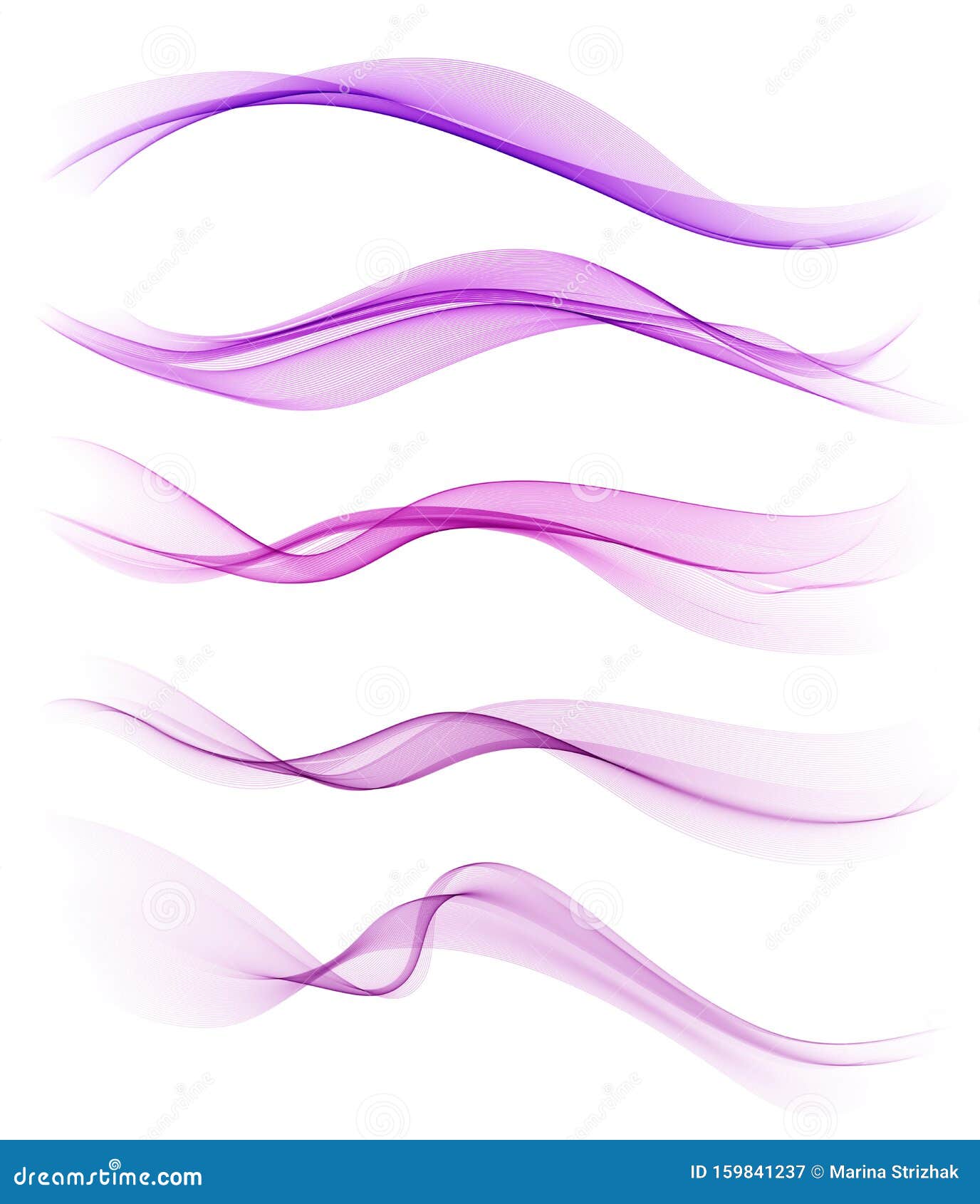 Set of Purple Abstract Wave Design Element Stock Vector - Illustration ...