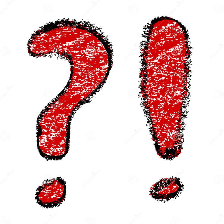 Vector Set 2 Question and Answer from Black Red Crayon Stock Vector ...