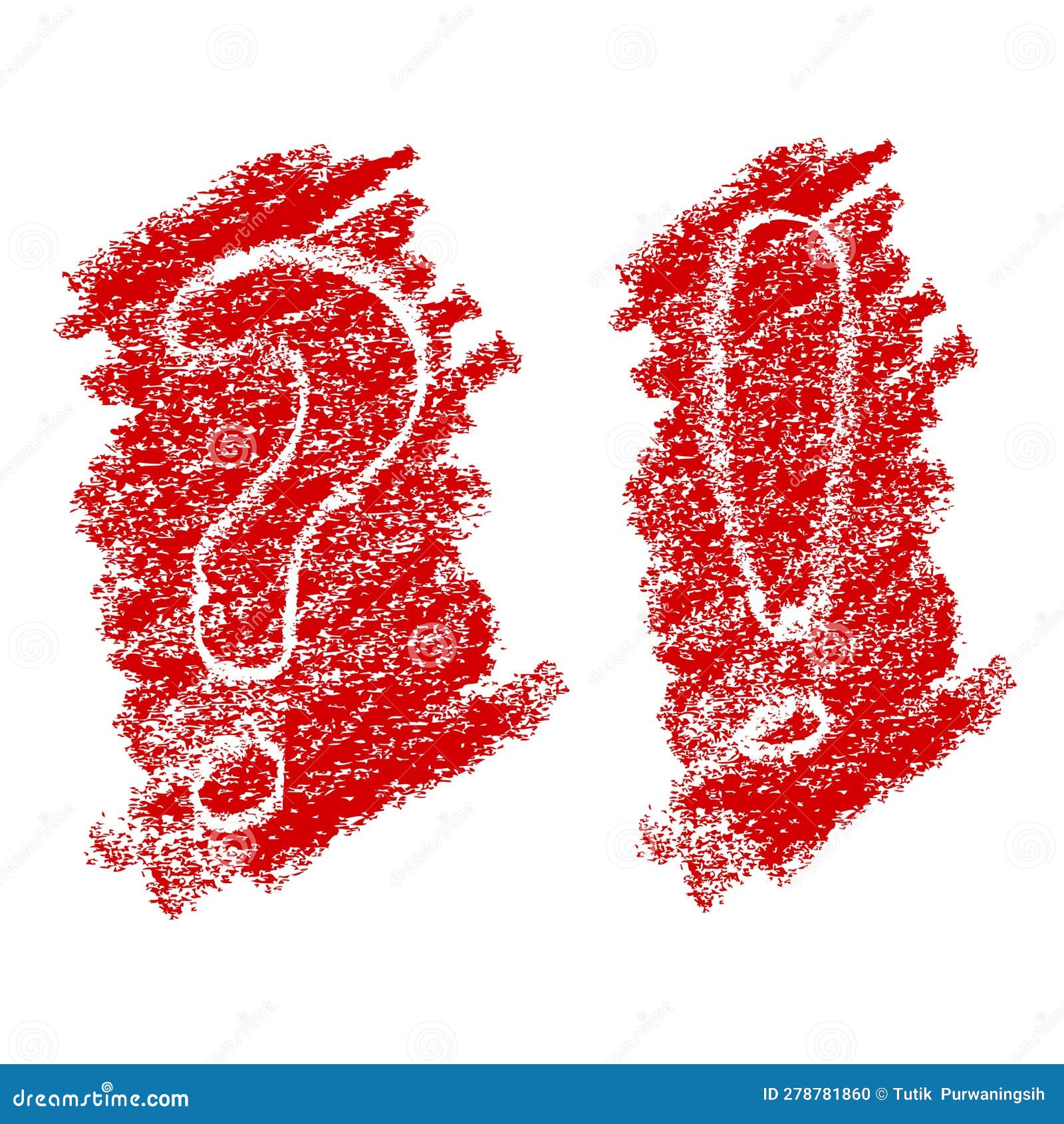 Vector Set 2 Question and Answer from Red White Crayon Stock Vector ...