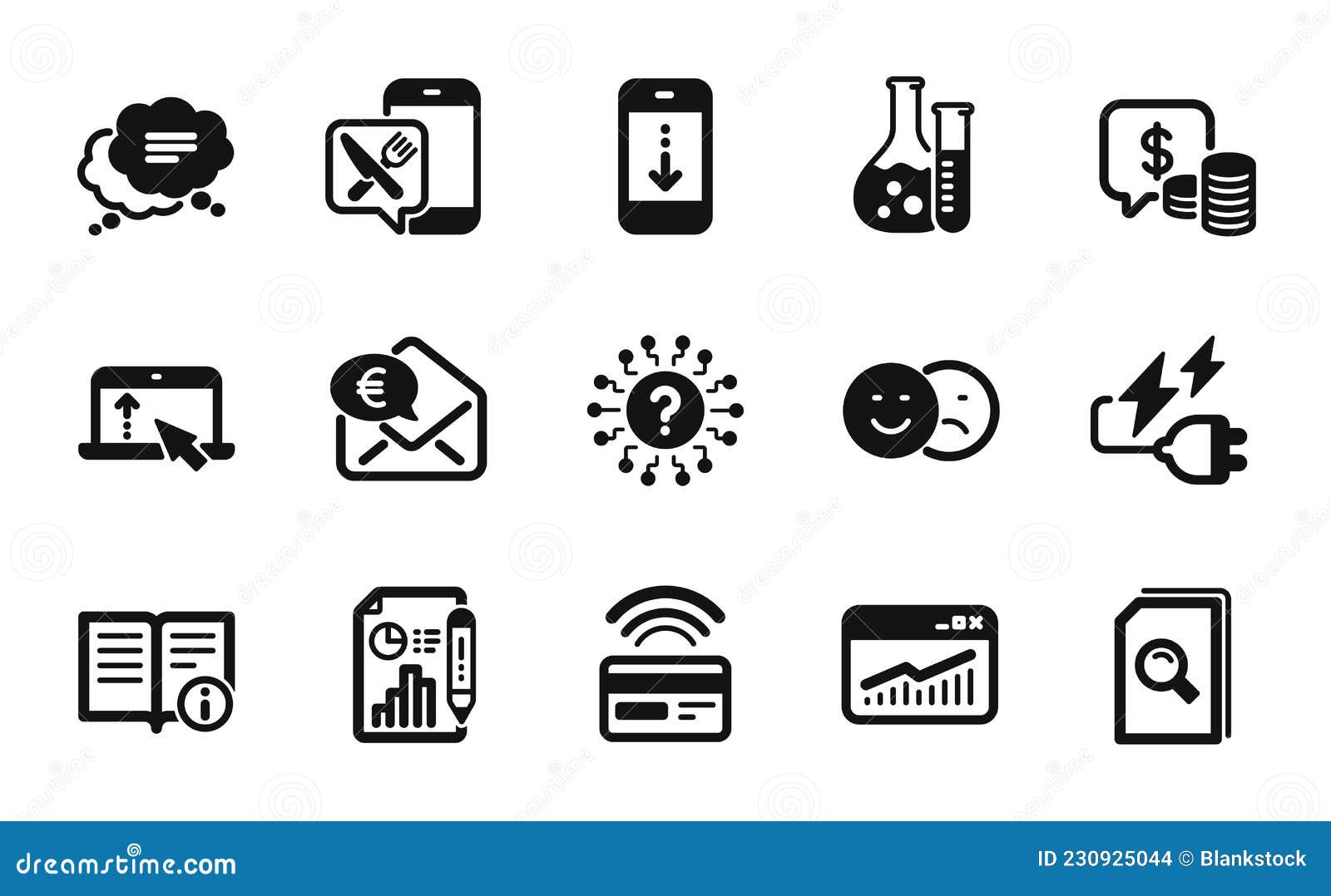 Vector Set of Question Mark, Website Statistics and Search Files Icons ...