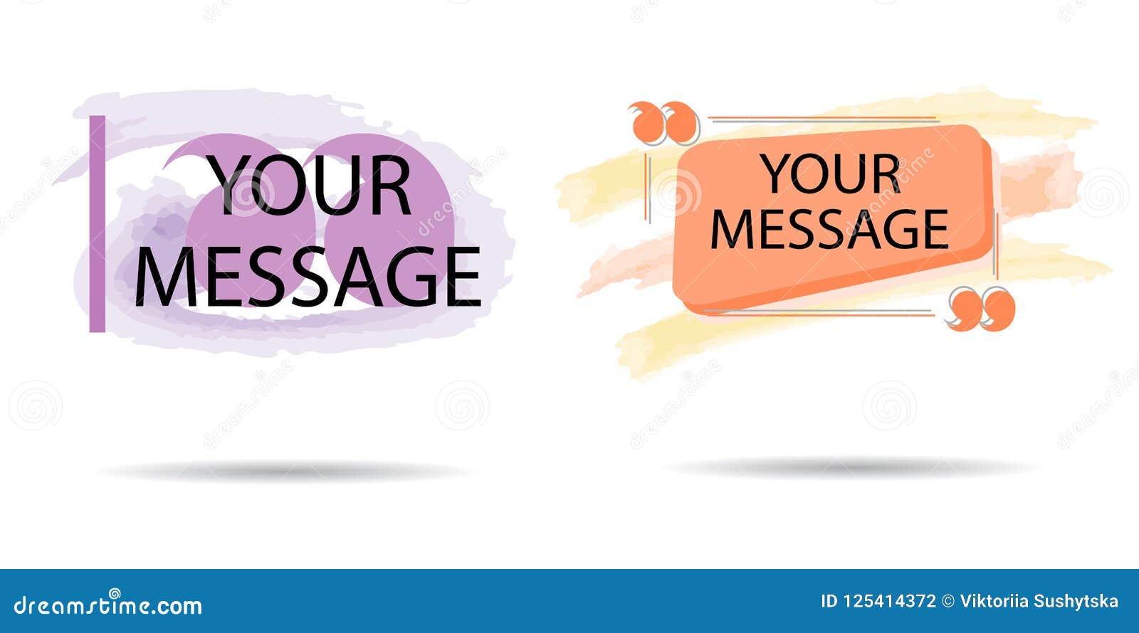 Vector Set Quotation Template in Quotes. Vector Banner with Quotes ...