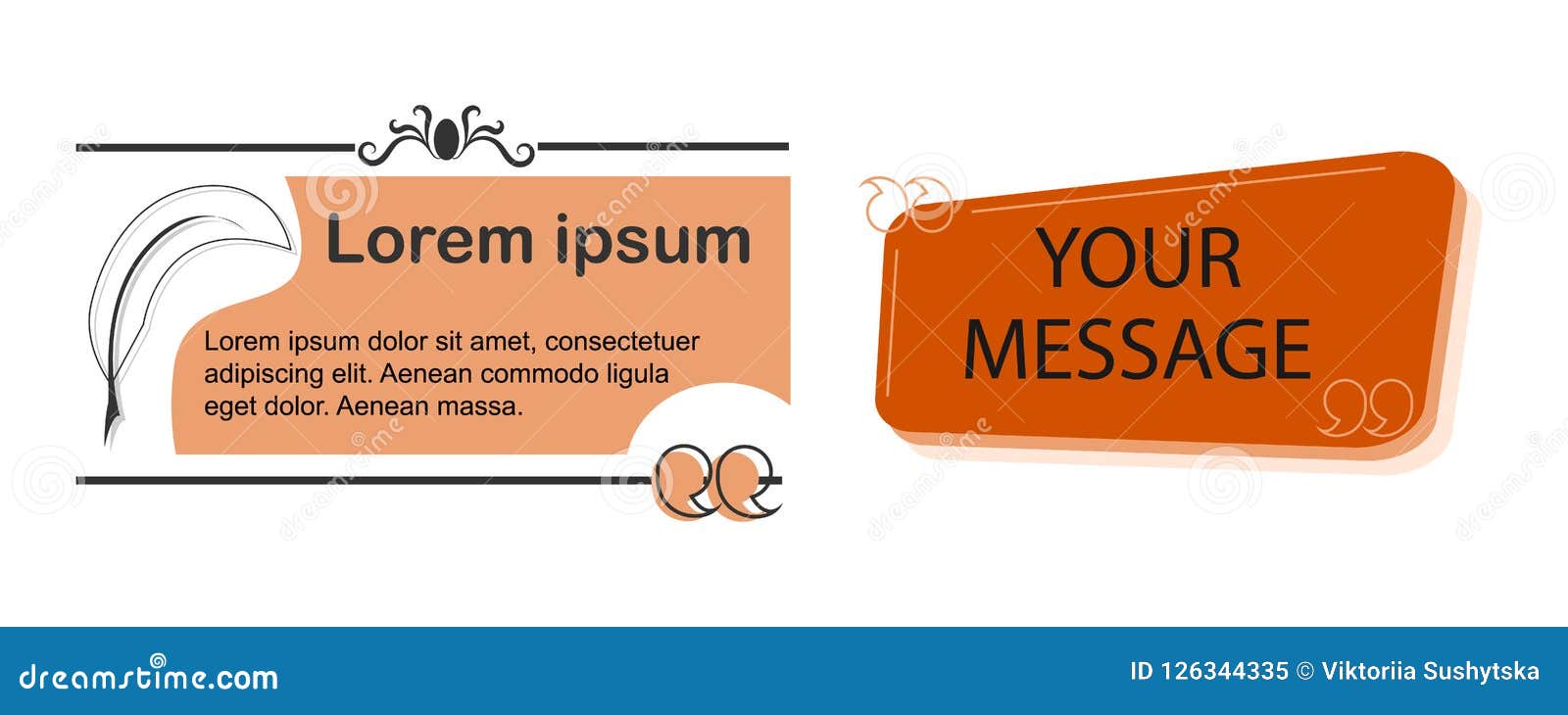 Vector Set Quotation Template in Quotes. Vector Banner with Frame and ...