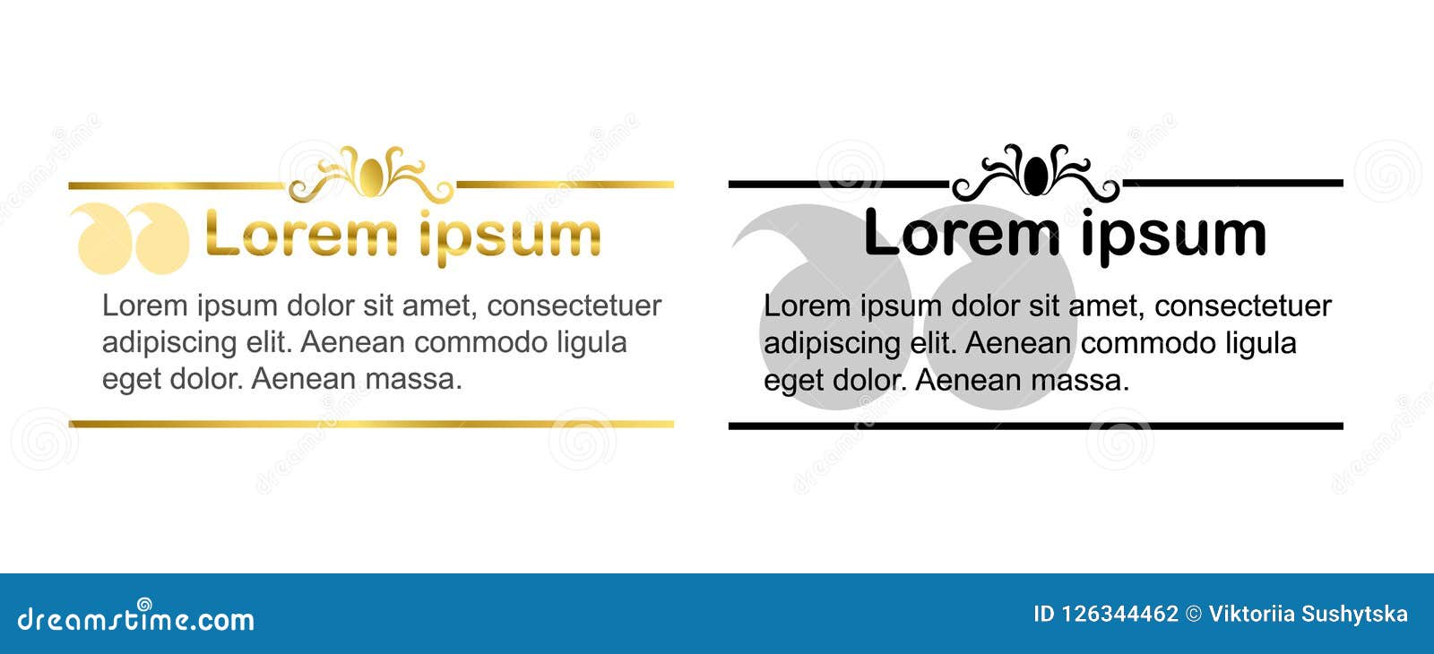 Vector Set Quotation Template in Quotes. Vector Banner with Frame and ...