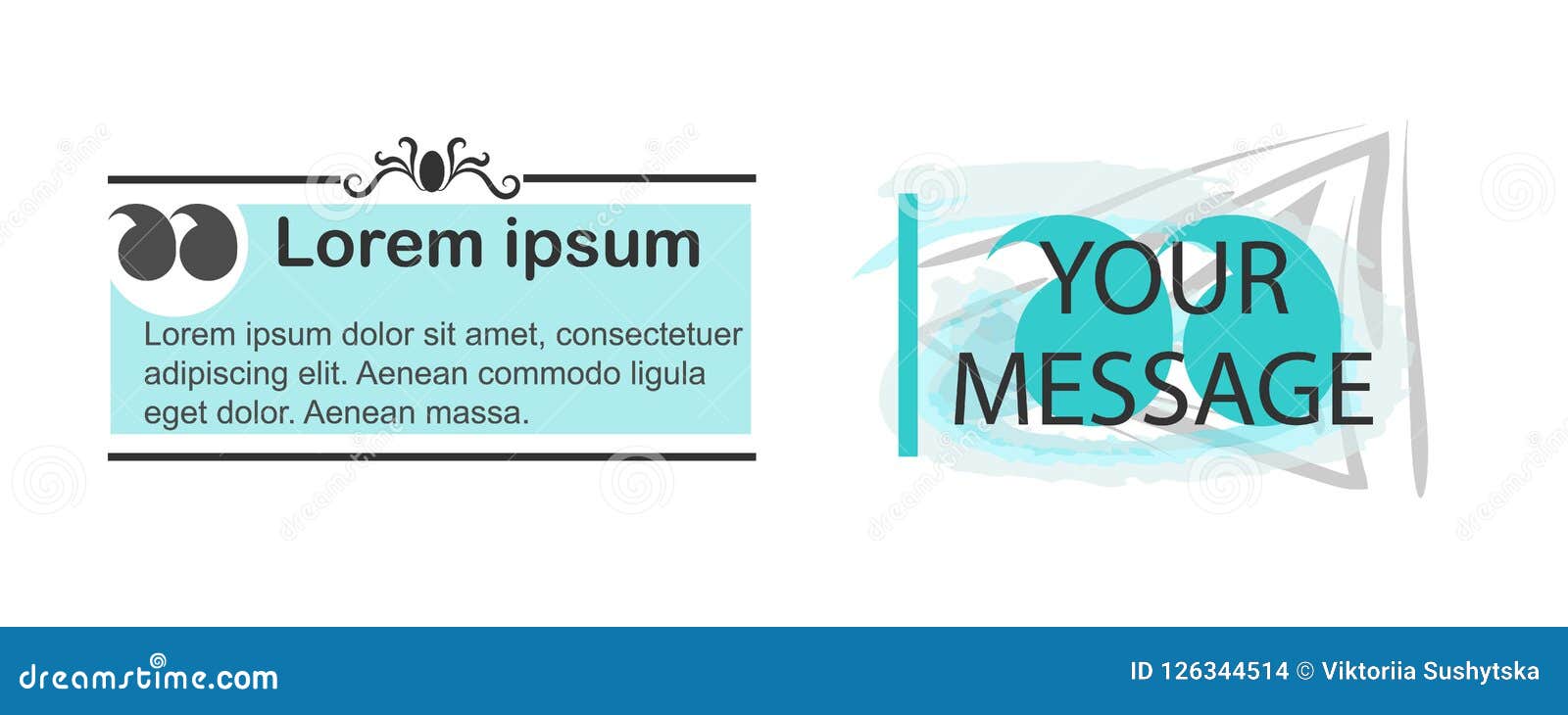 Vector Set Quotation Template in Quotes. Vector Banner with Frame and ...