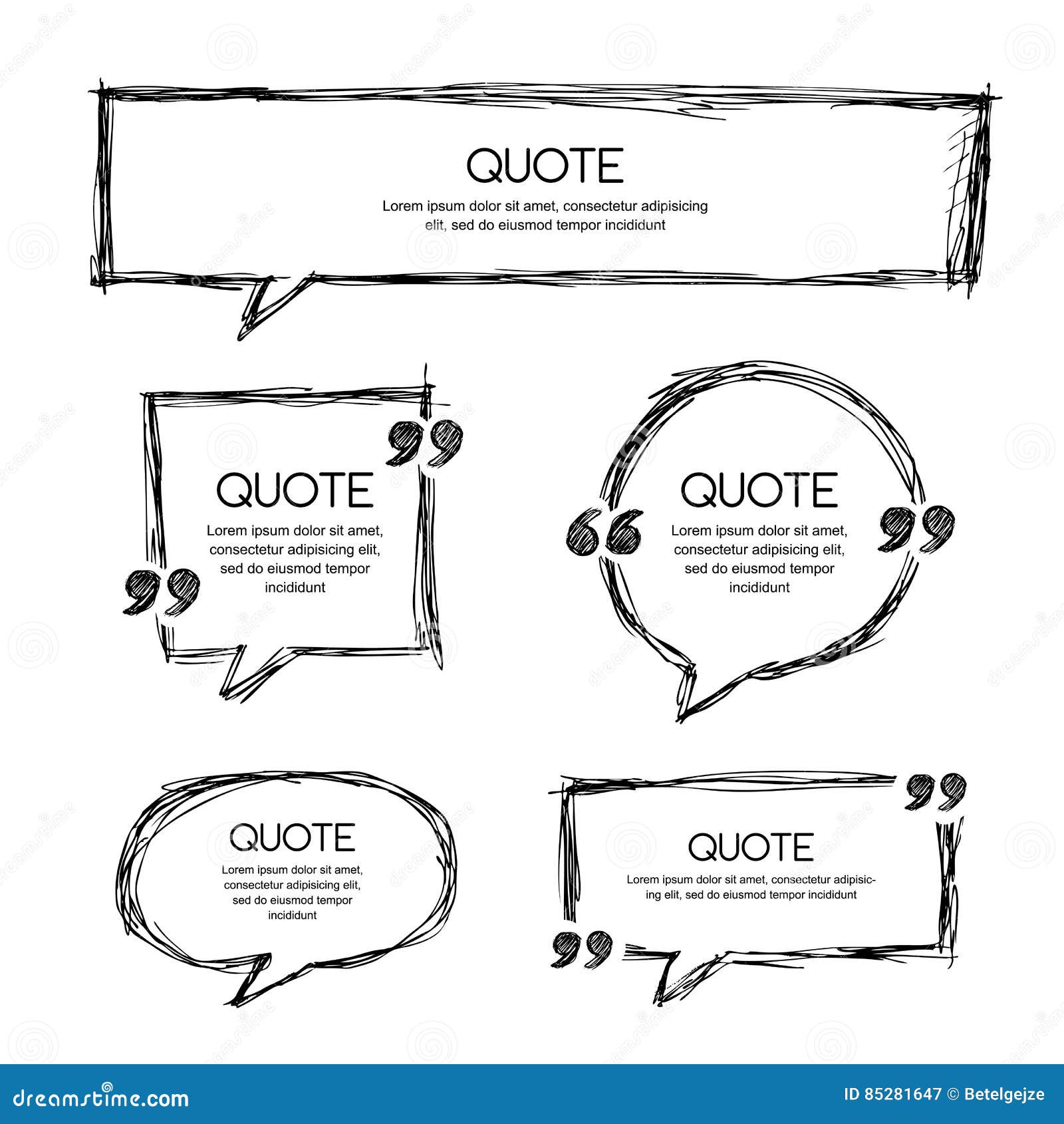 Quote Blank Template Bubble Empty Design Cartoon Vector | CartoonDealer ...