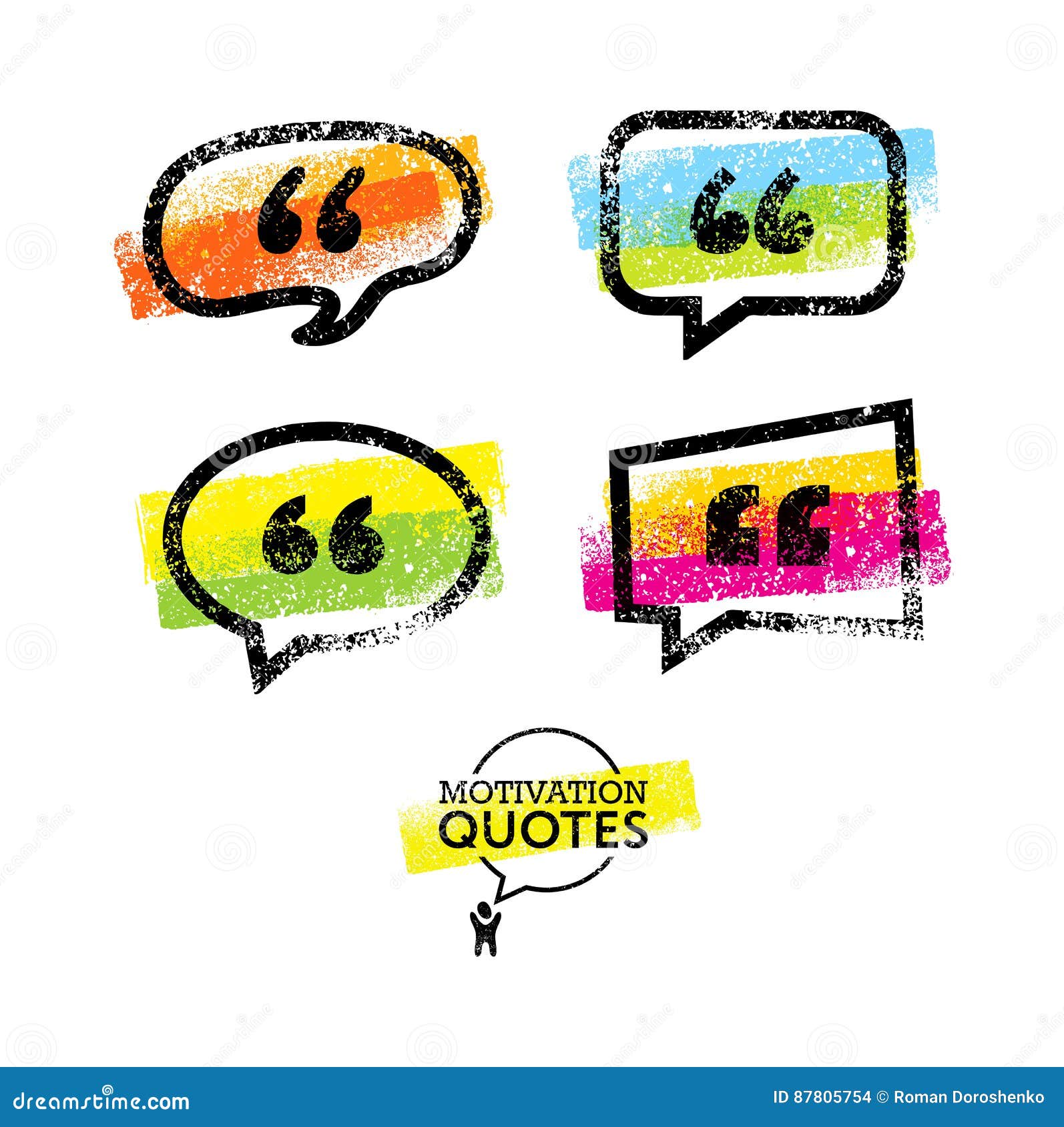 Quote Bubbles Mega Set Elements In Flat Design. Bundle Of Different ...