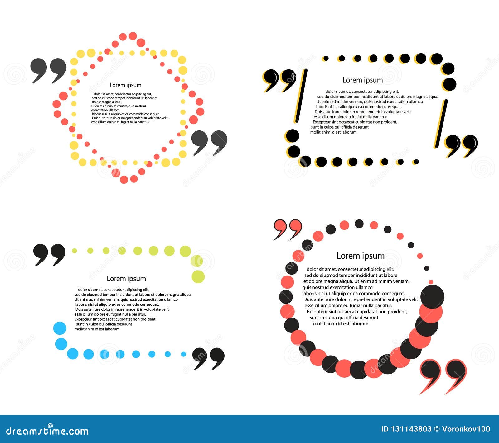 Vector Set of the Quote Template. Framework for Comments, Statements ...
