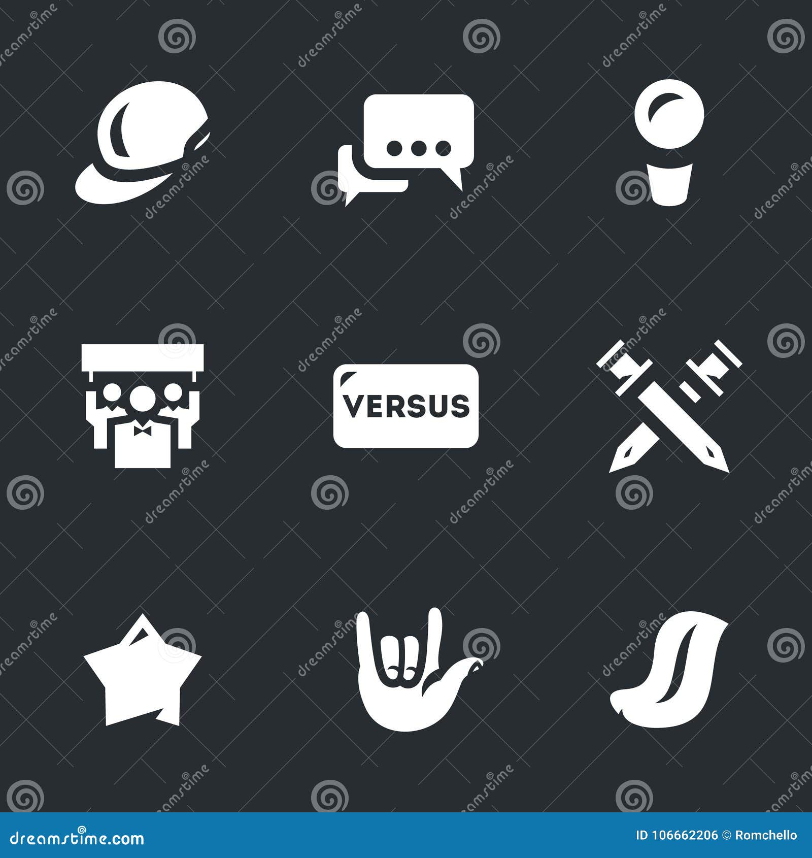 Vector Set of Rap Battle Icons. Stock Vector - Illustration of audio ...