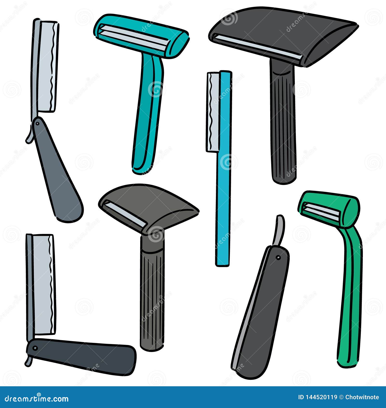Vector set of razor stock vector. Illustration of care - 144520119
