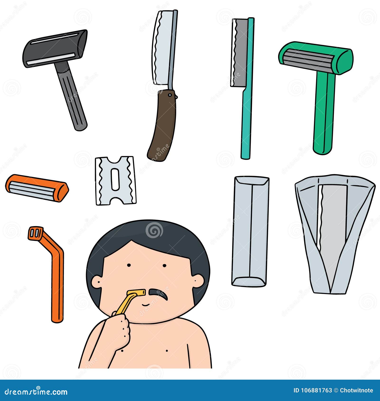 Vector set of razor stock vector. Illustration of drawn - 106881763
