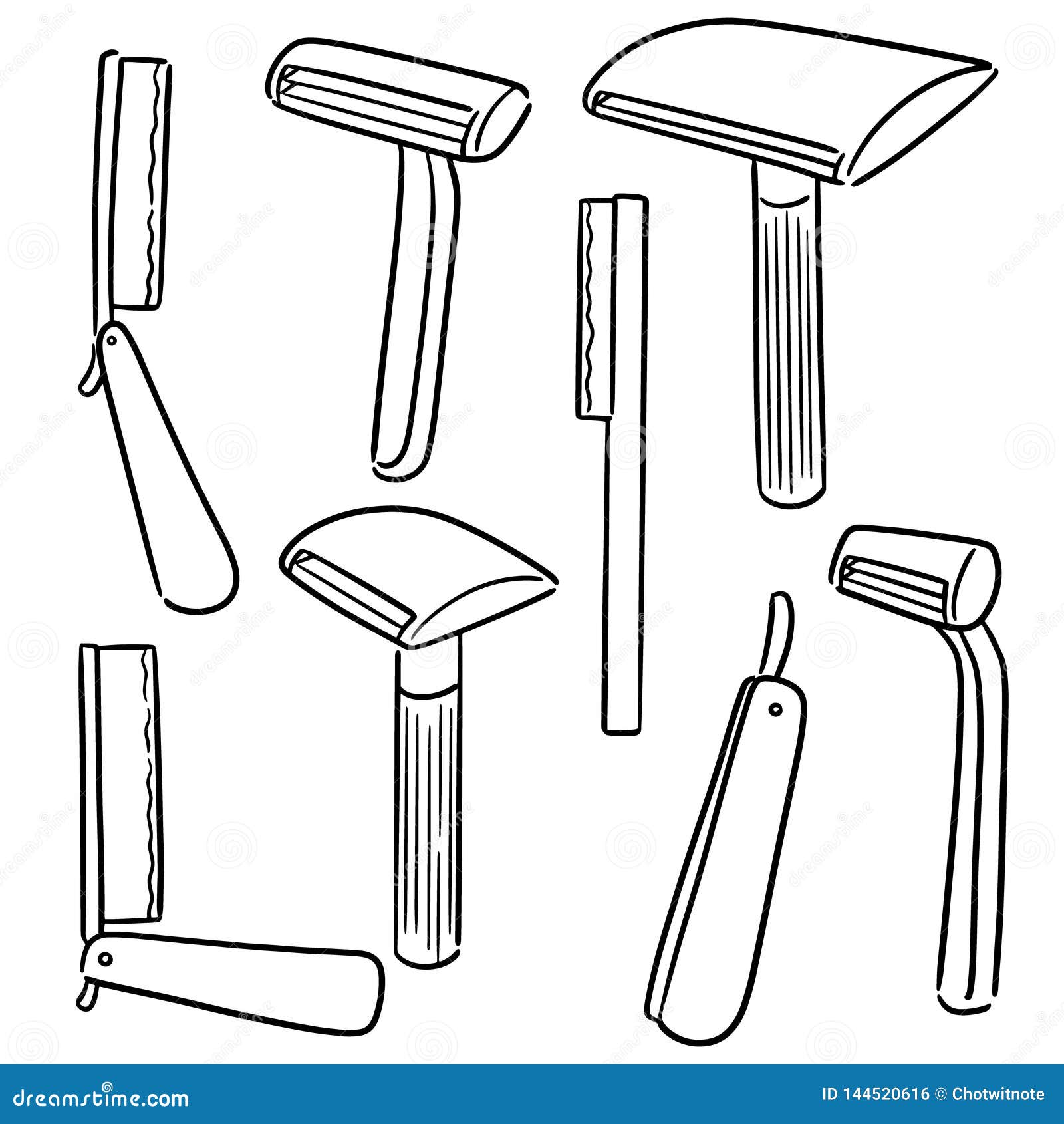 Vector set of razor stock vector. Illustration of functional - 144520616
