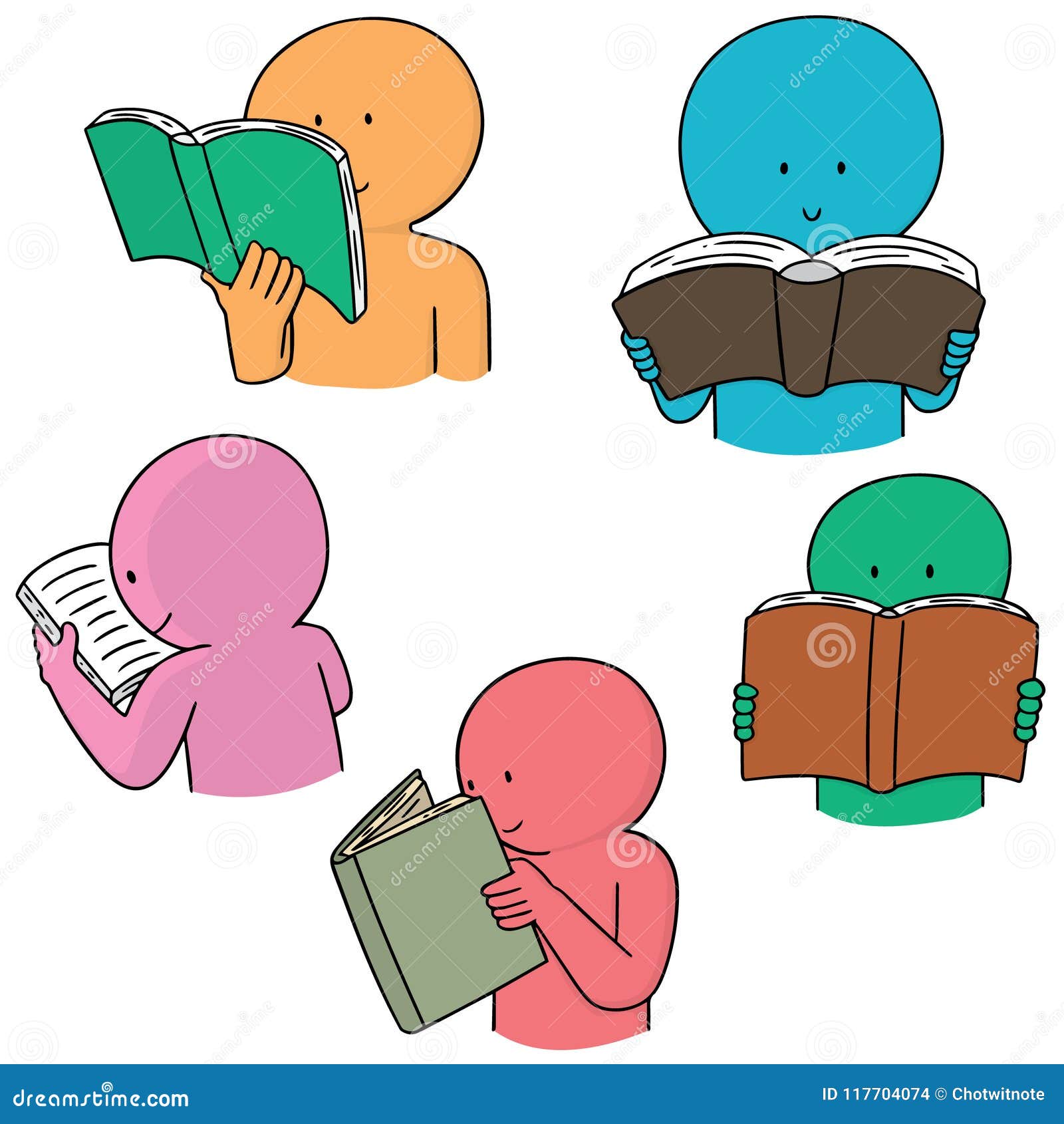 Vector set of reader stock vector. Illustration of clip - 117704074