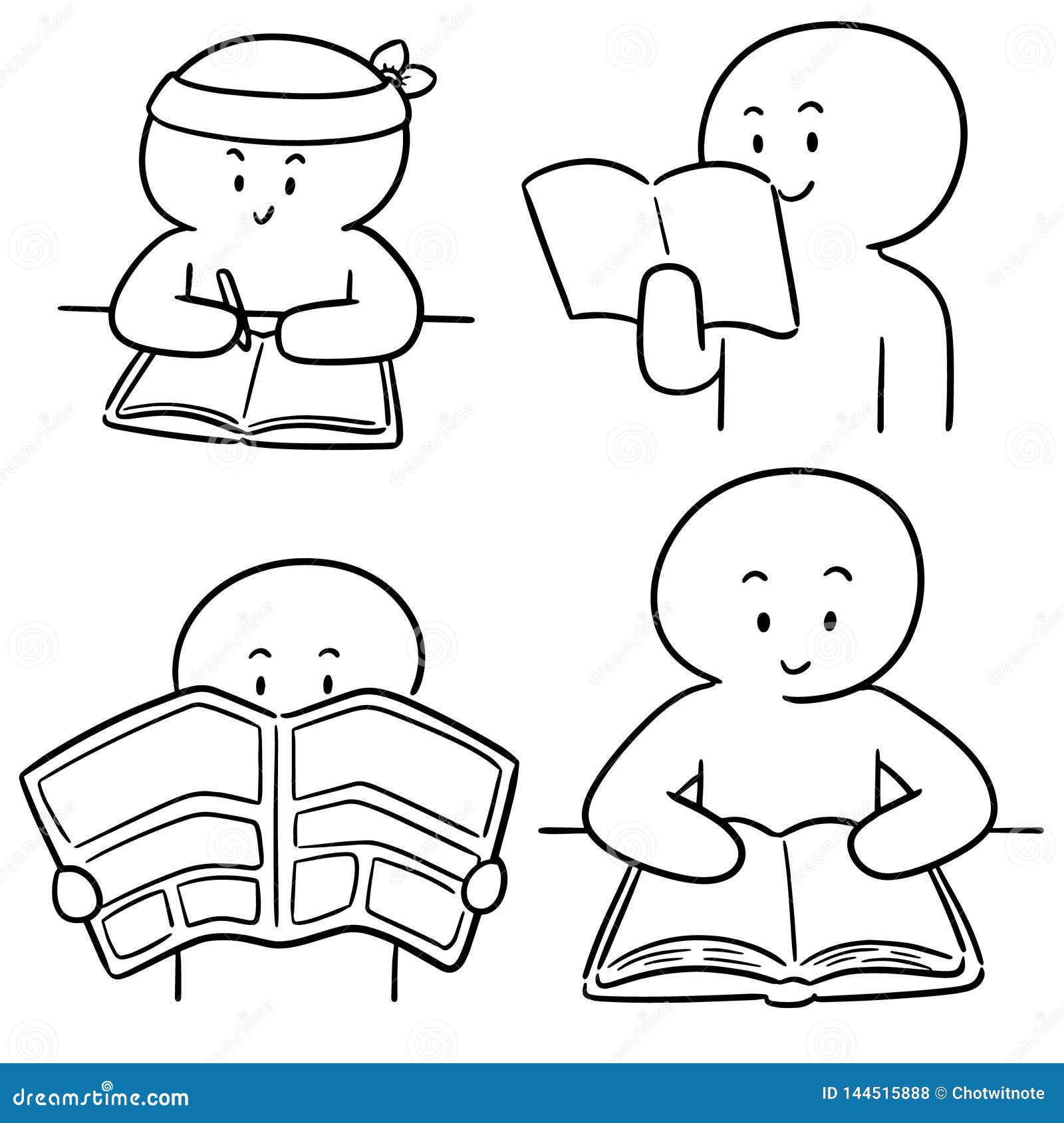 Vector set of reader stock vector. Illustration of cute - 144515888