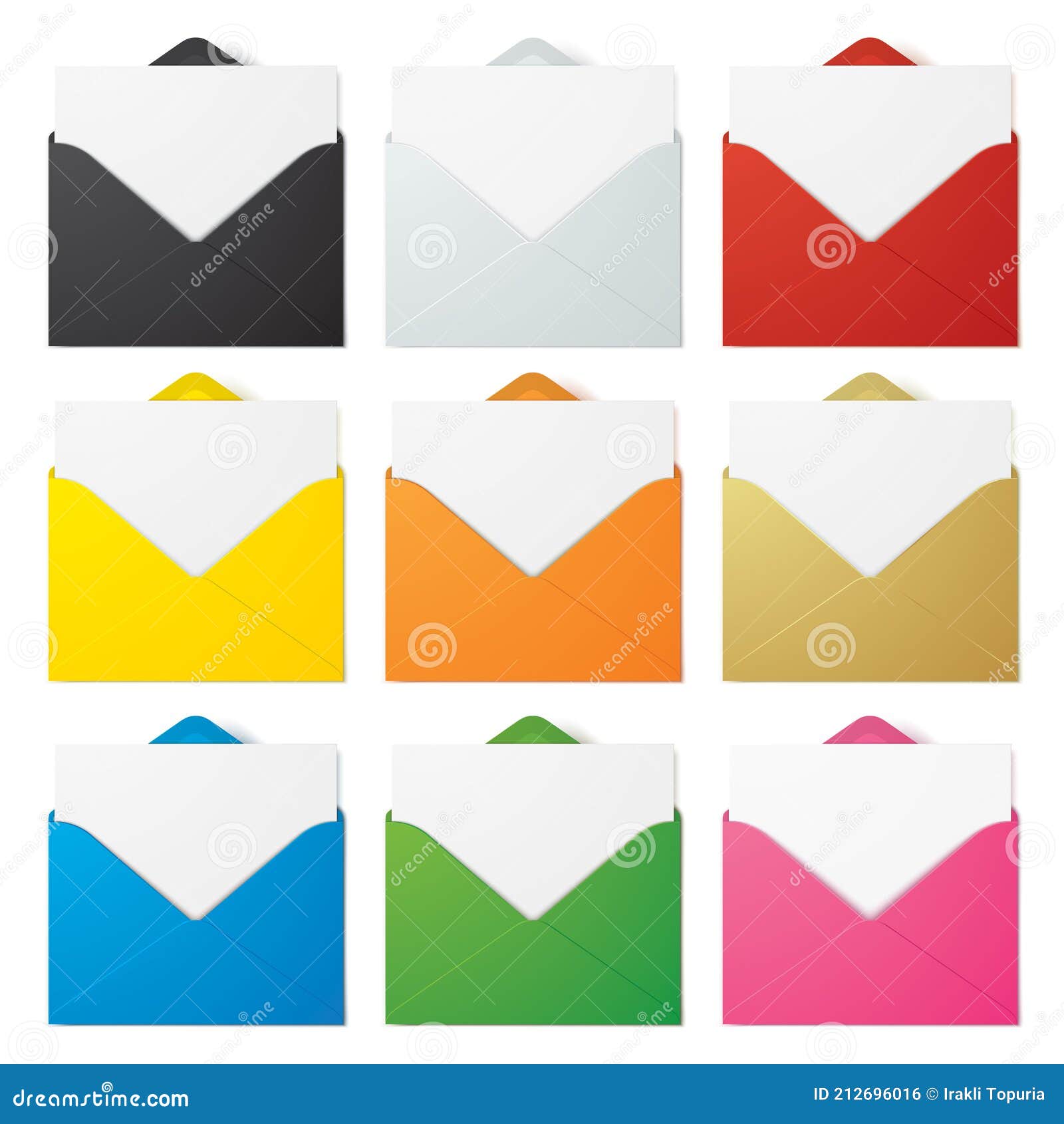 Vector Set of the Realistic Colorful Envelopes. Stock Vector ...