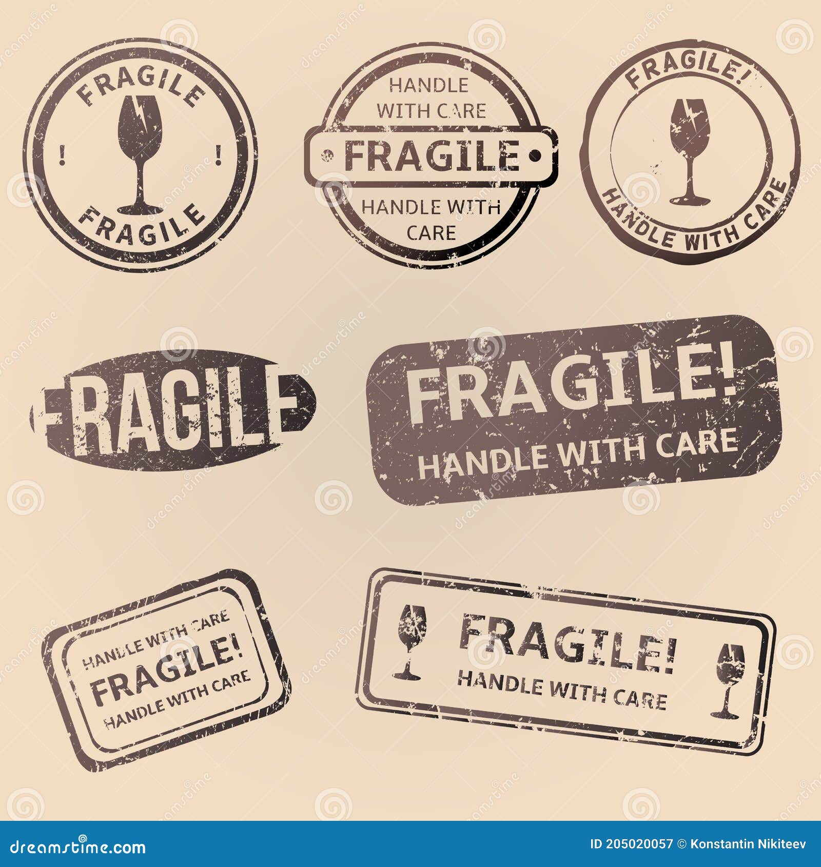 Fragile Stamps Vector Illustration | CartoonDealer.com #120103112