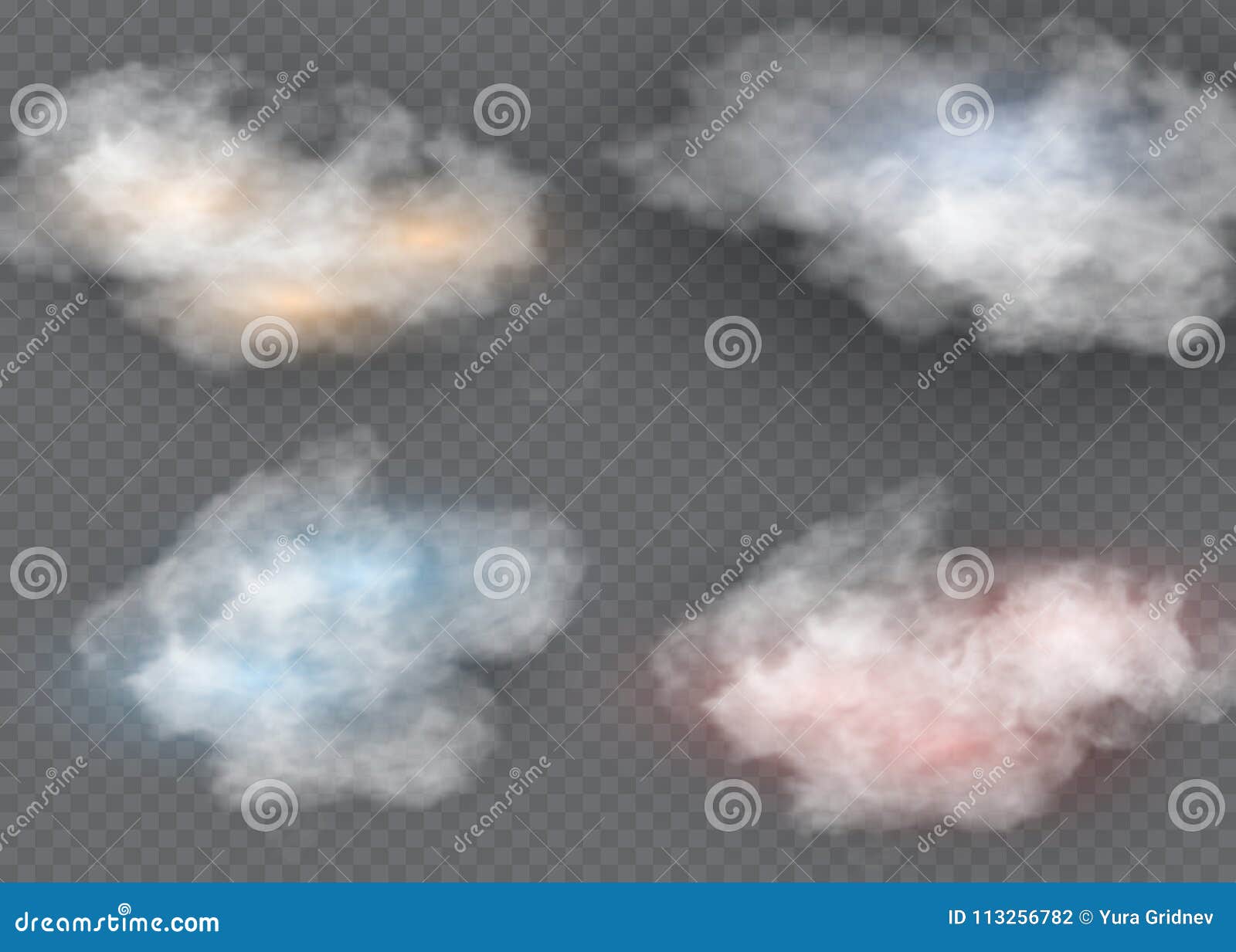 Vector Set of Realistic Isolated Cloud on the Transparent Background ...