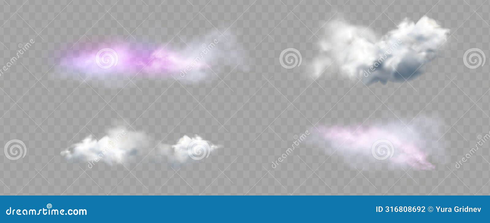 Vector Set of Realistic Isolated Cloud on the Transparent Background ...