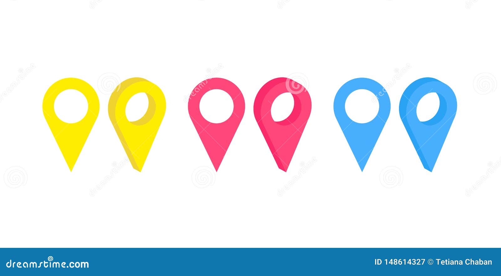 Vector Set of Realistic Isolated Map Pins on the White Background ...