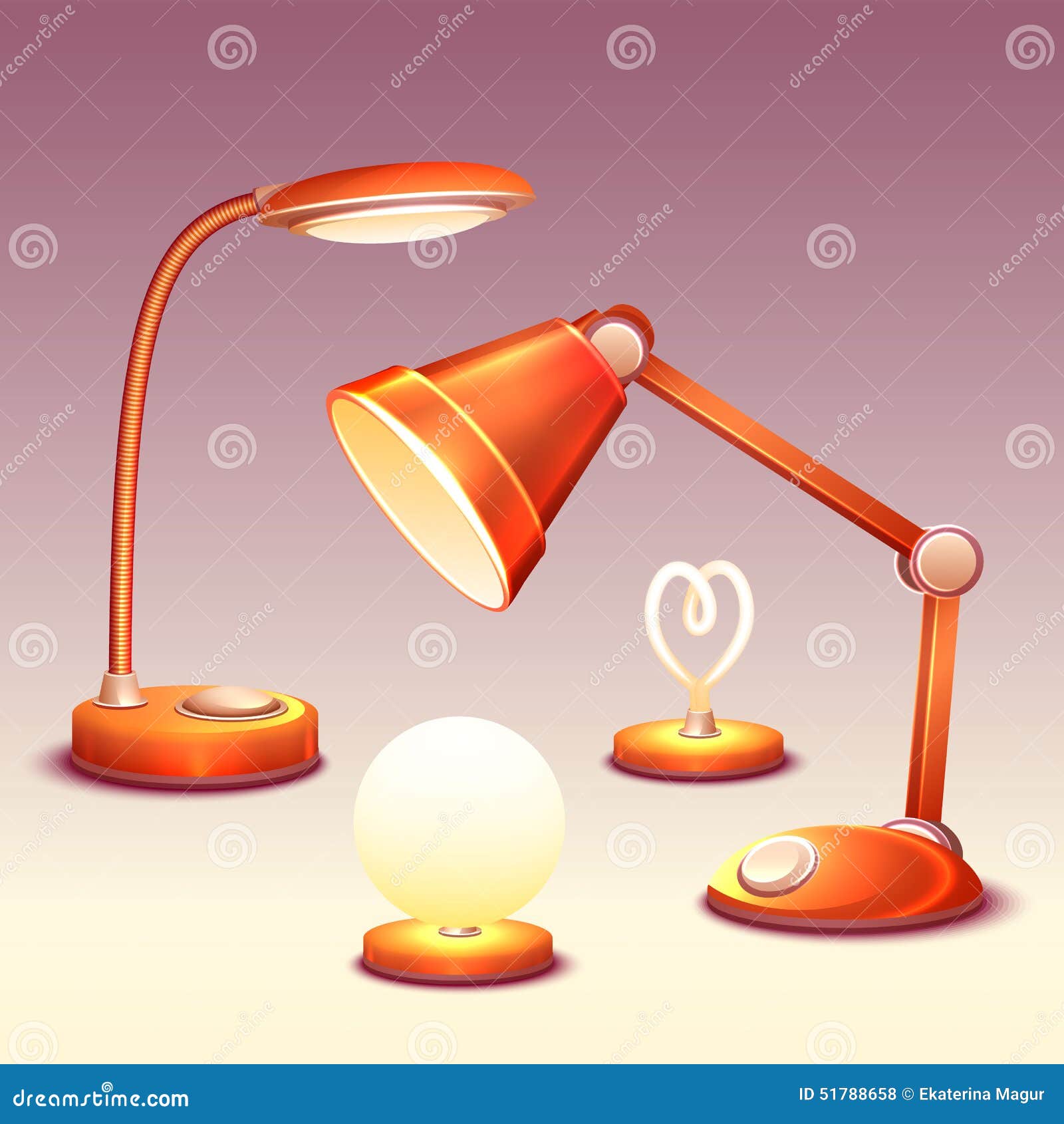 Vector Set of Realistic Office Reading-lamps Stock Vector ...