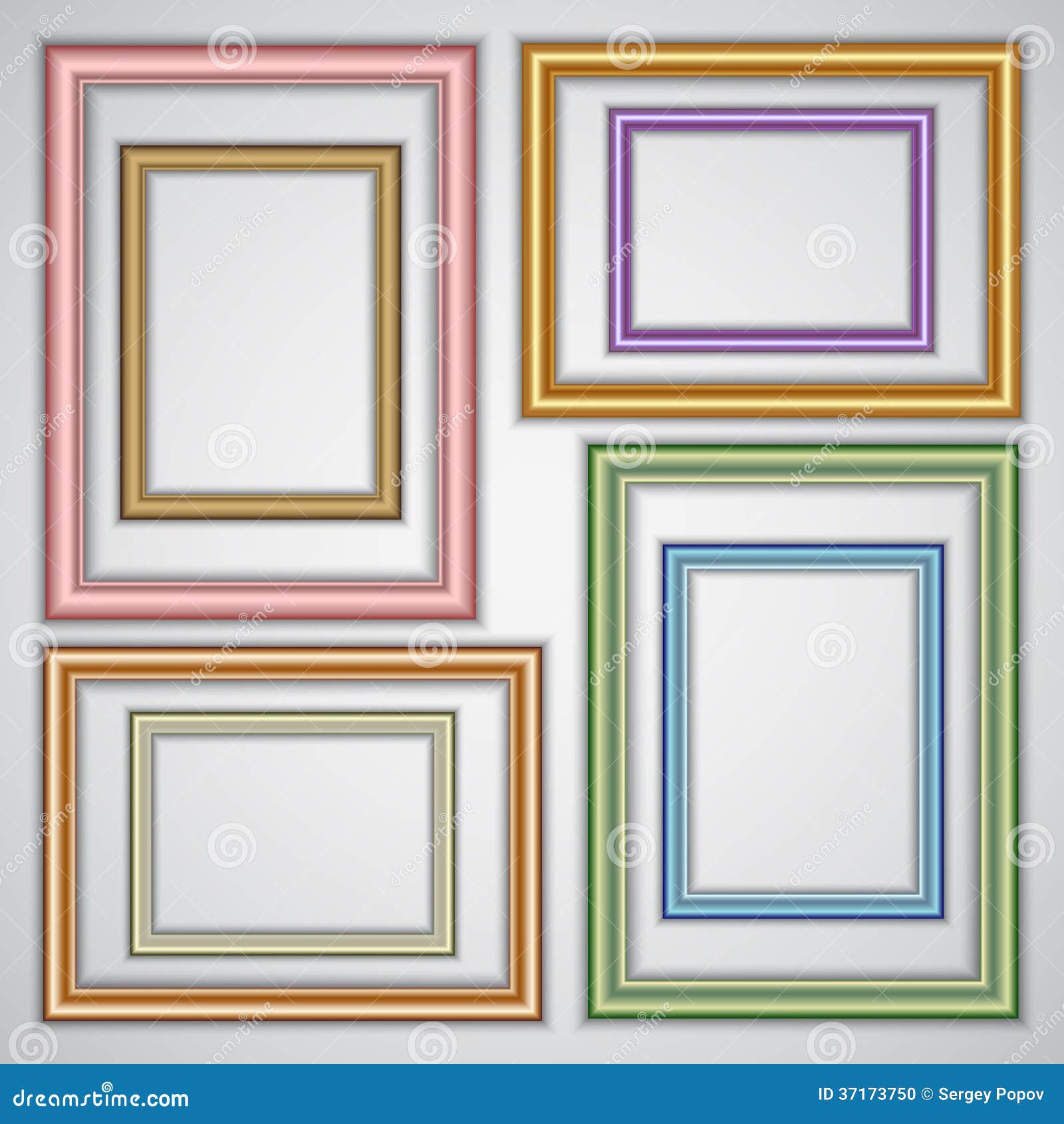 Vector Set of Realistic Plastic Portrait Frames on Stock Illustration ...