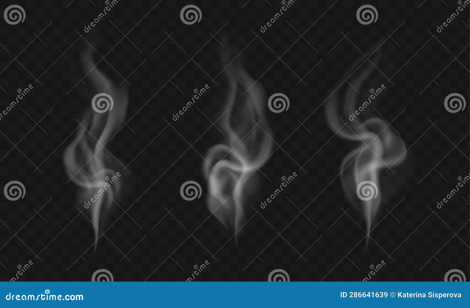Vector Set of Realistic Transparent Smoke Effects Stock Vector ...