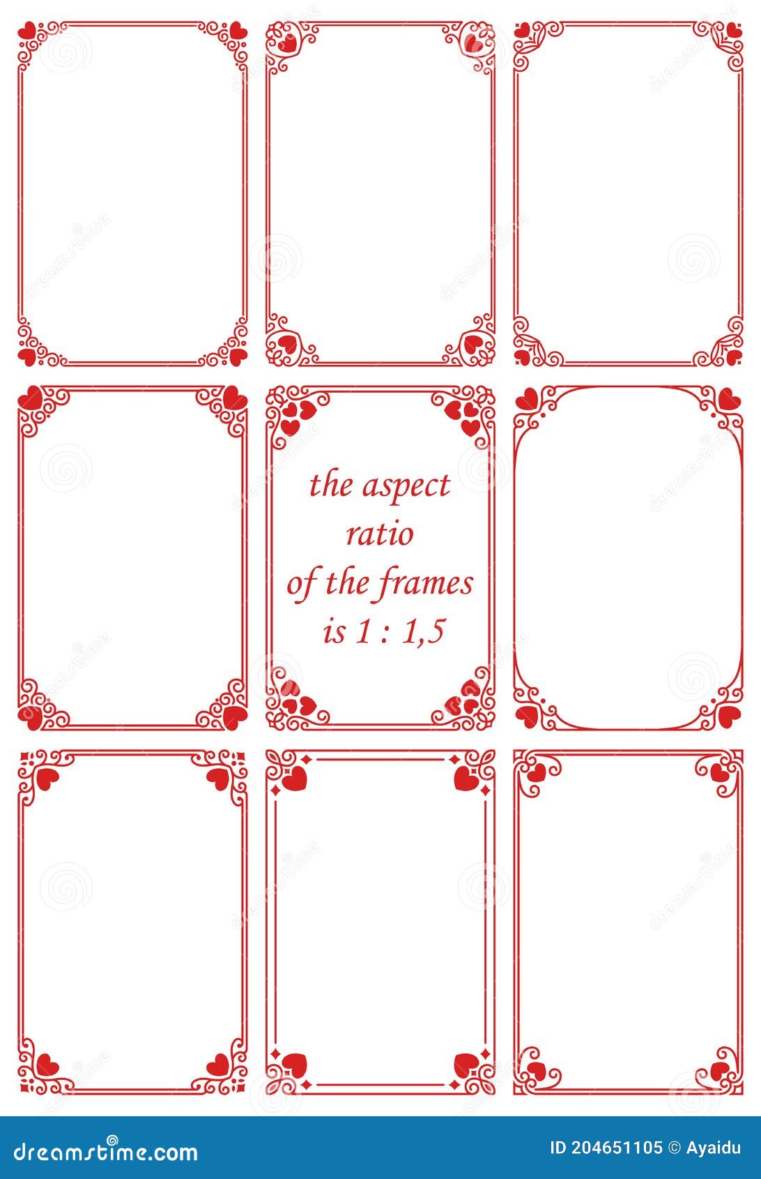Vector Set of Rectangular Frames in a Modern and Vintage Style with ...
