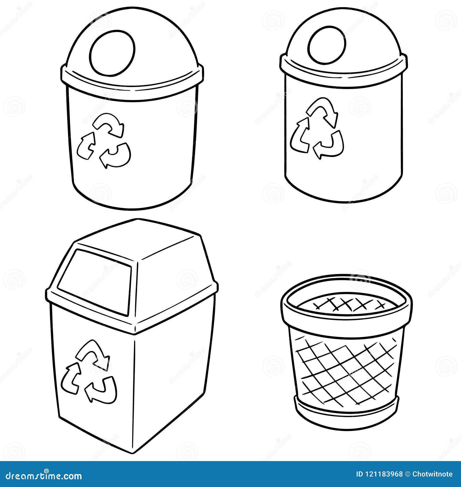 Vector Set of Recycle Garbage Stock Vector - Illustration of design ...