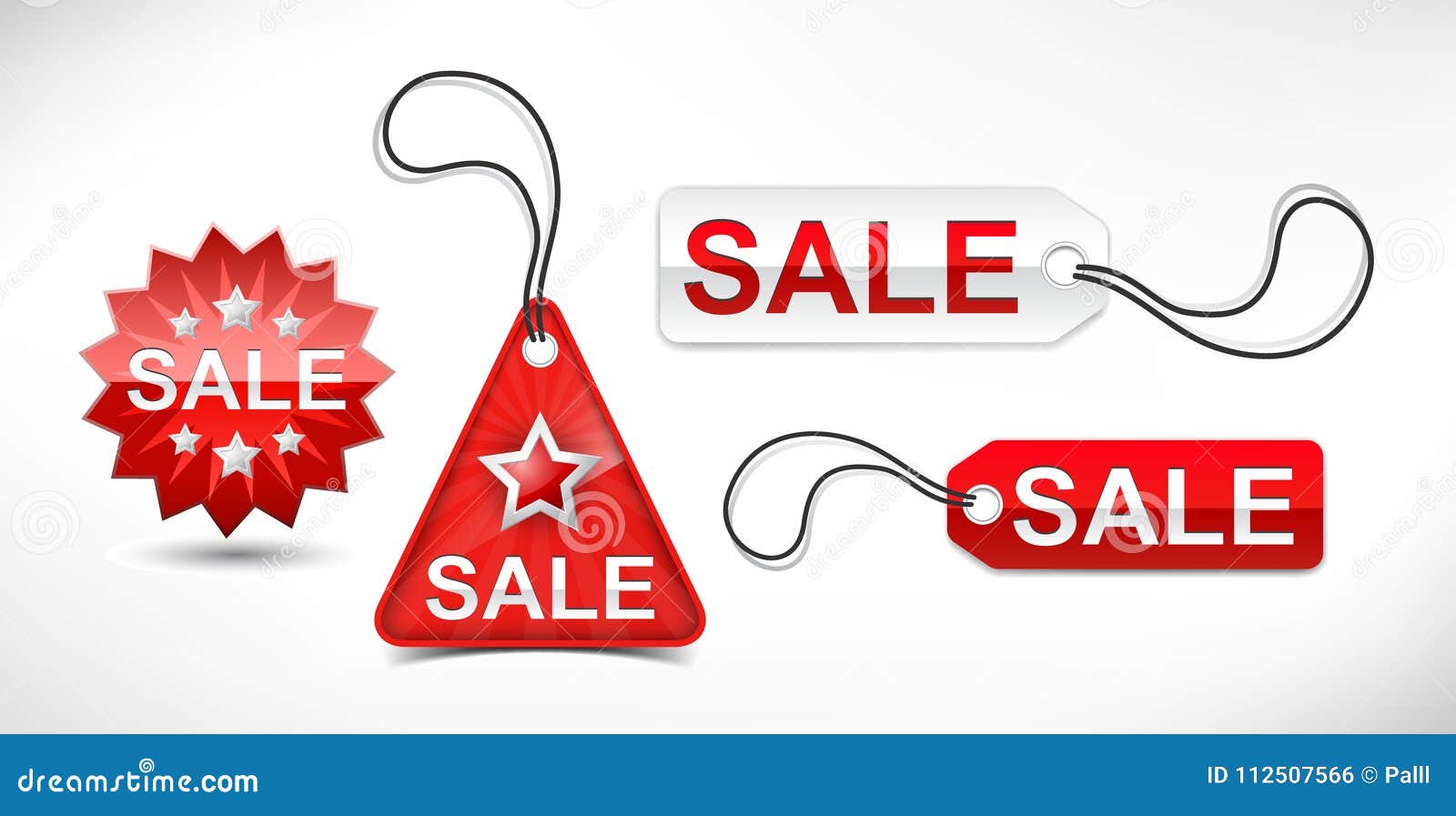 Set of Red Discount Ticket, Labels and Tags Stock Vector - Illustration ...